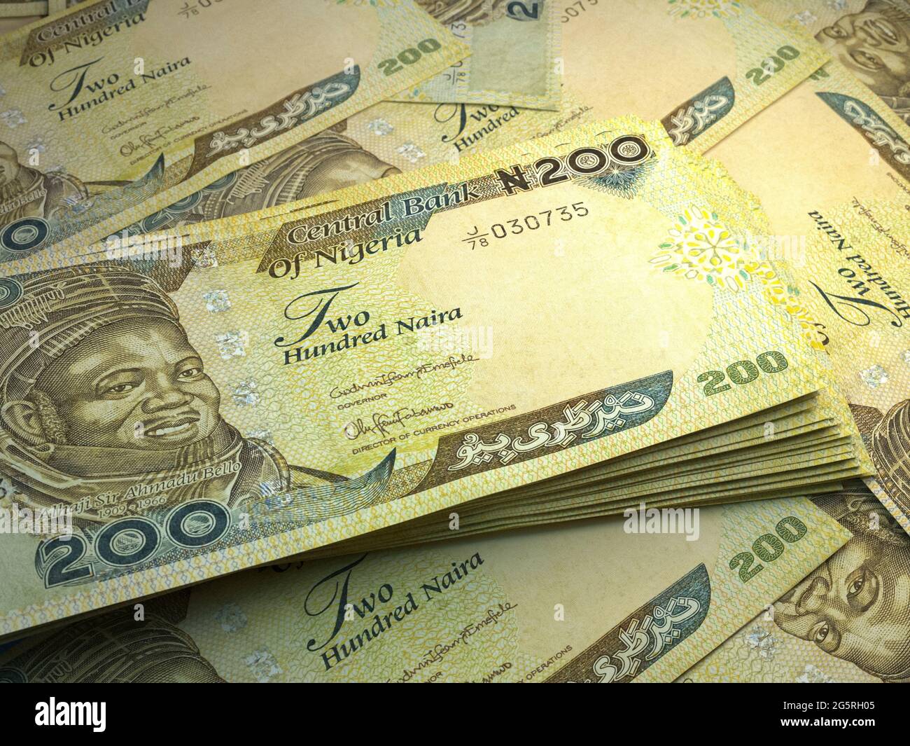 Money of Nigeria. Nigerian naira bills. NGN banknotes. 200 polymer ...