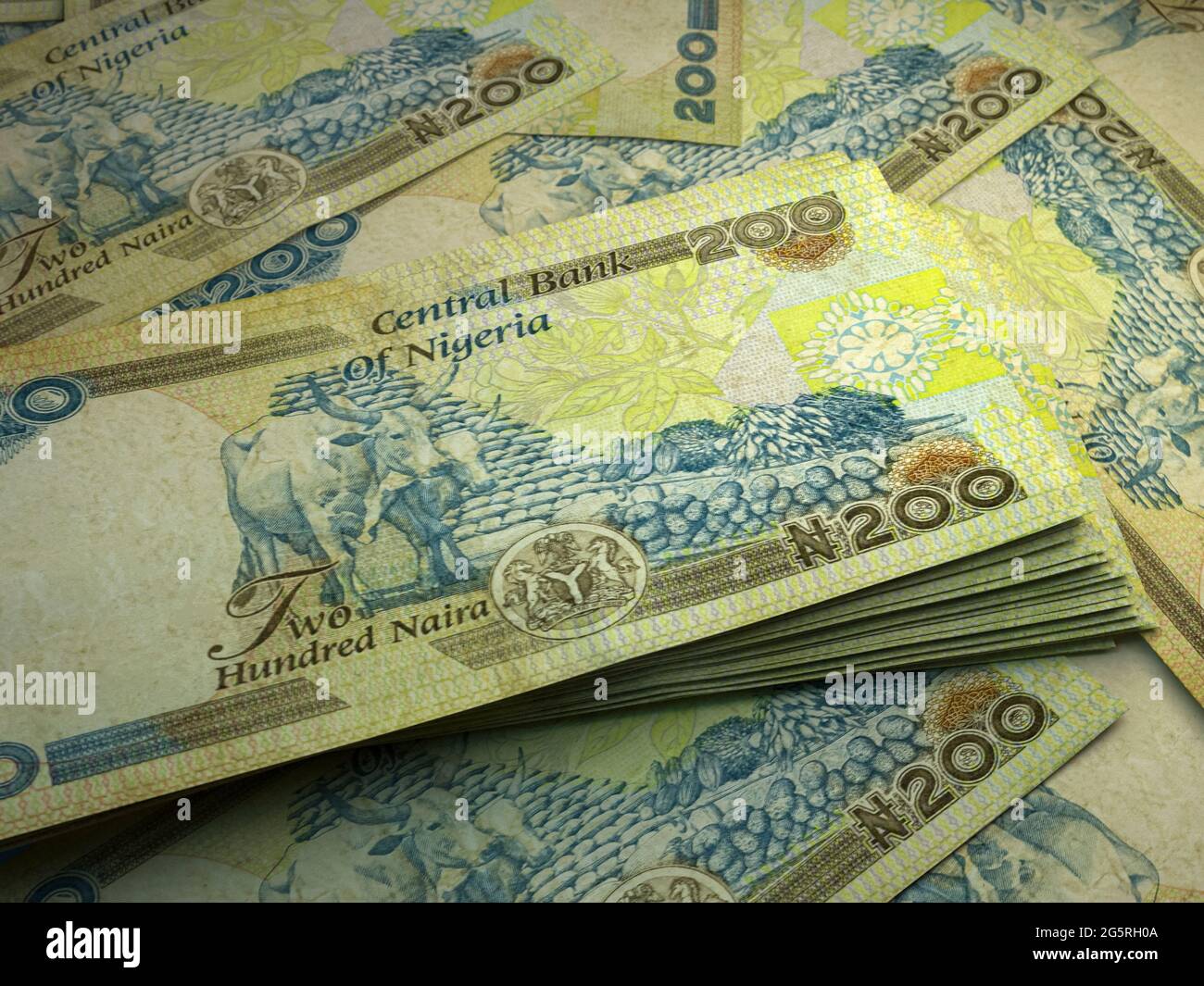 Money of Nigeria. Nigerian naira bills. NGN banknotes. 200 polymer ...