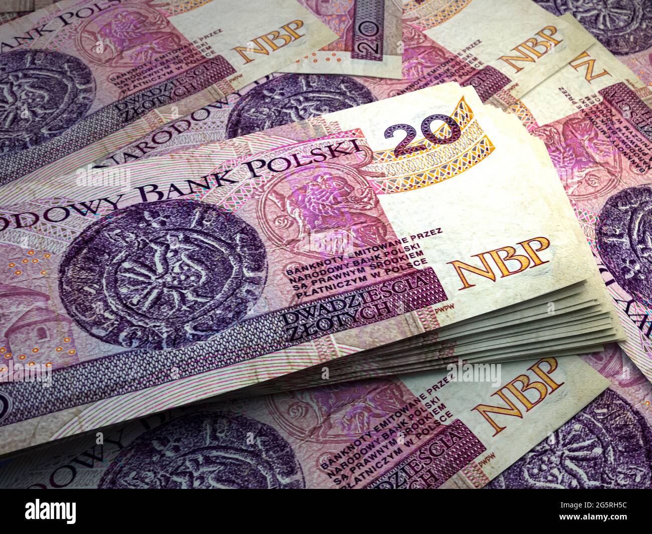 Money of Poland. Polish zloty bills. PLN banknotes. 20 zlotych ...