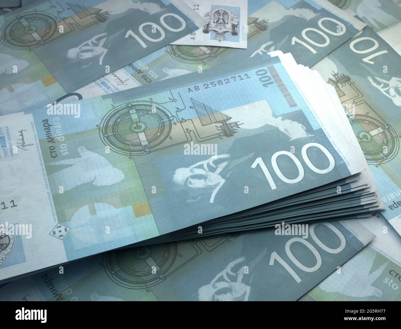 Money of Serbia. Serbian dinar bills. RSD banknotes. 100 dinari ...