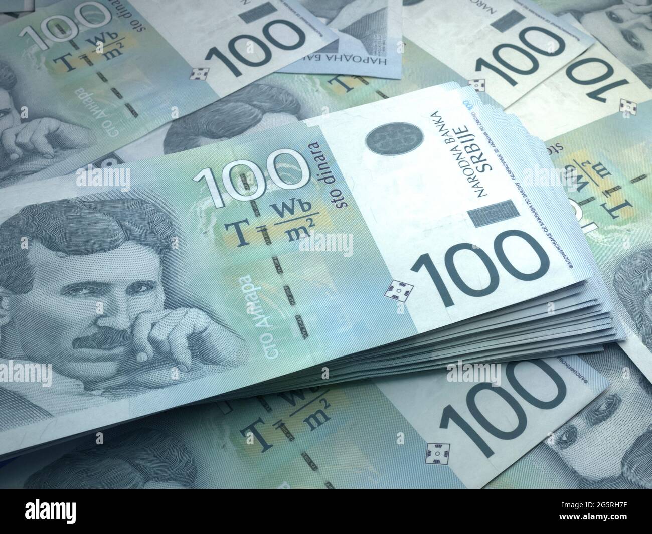 Money of Serbia. Serbian dinar bills. RSD banknotes. 100 dinari ...