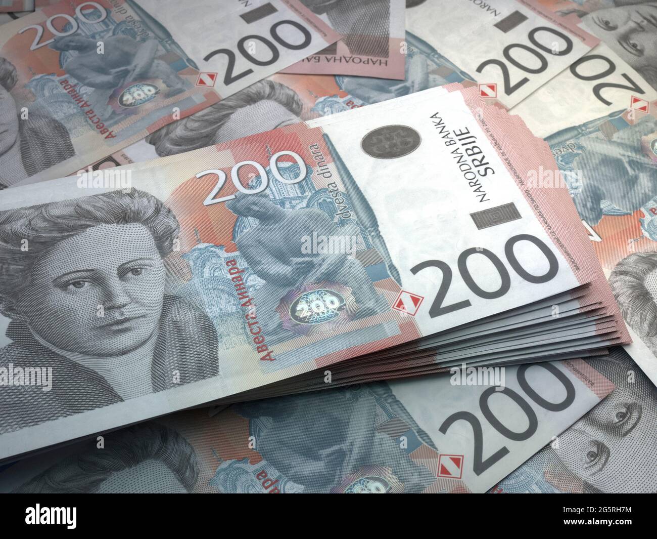 Money of Serbia. Serbian dinar bills. RSD banknotes. 200 dinari ...
