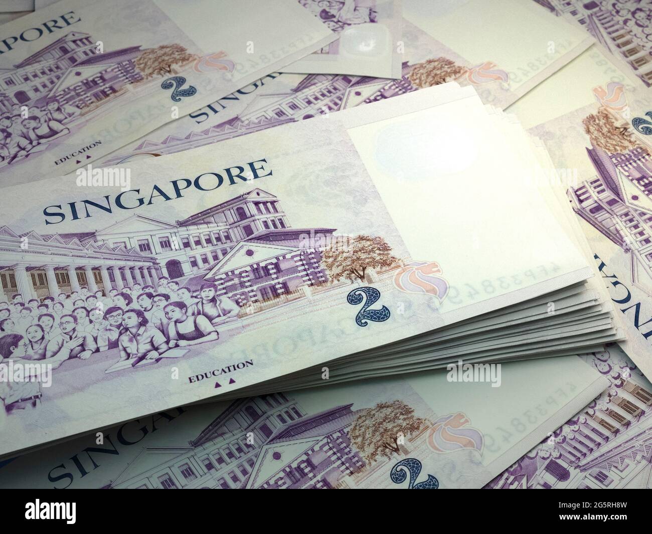 Money of Singapore. Singapore dollar bills. SGD banknotes. 2 dollars ...