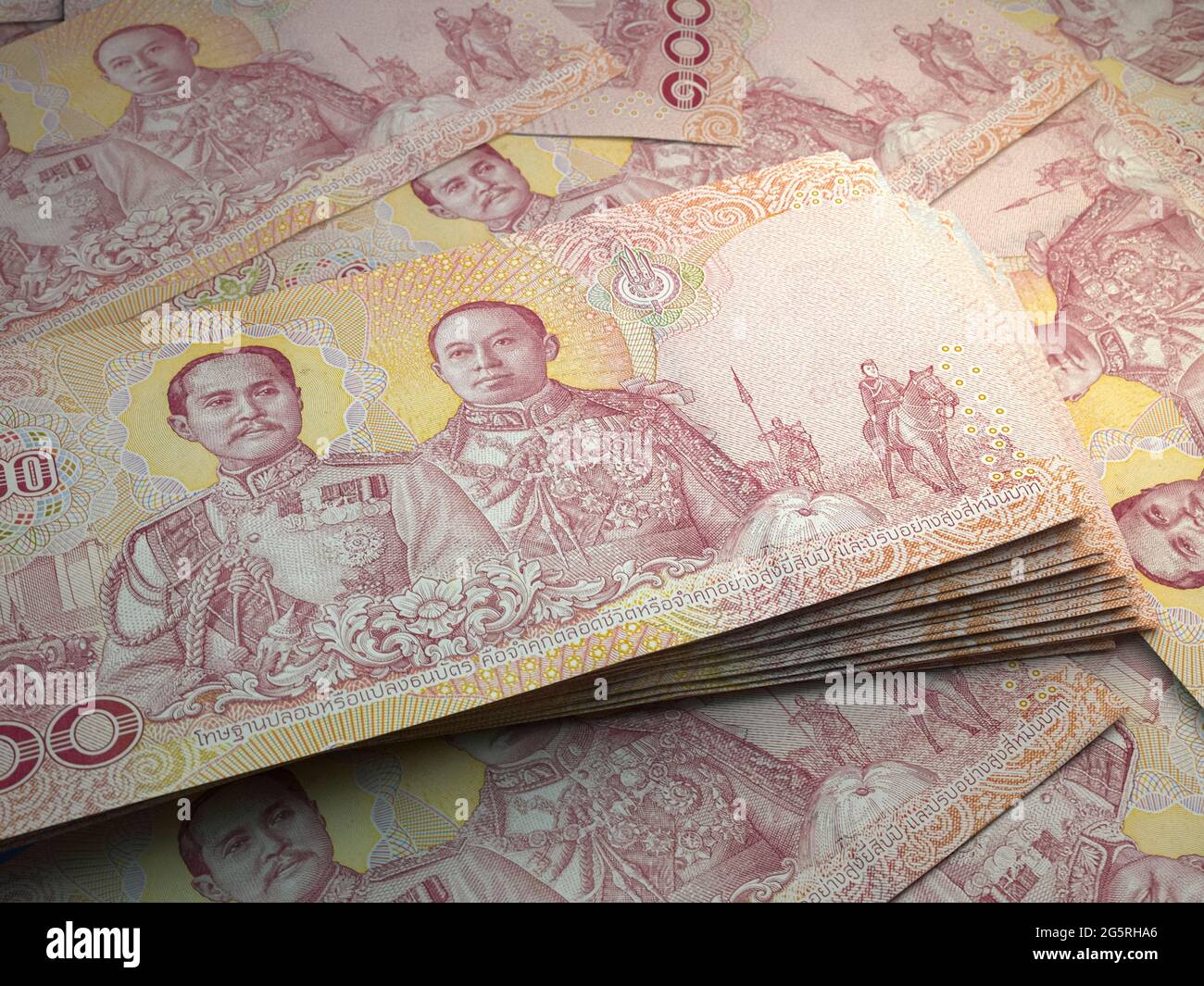 Money of Thailand. Thai baht bills. THB banknotes. 100 bahts. Business ...