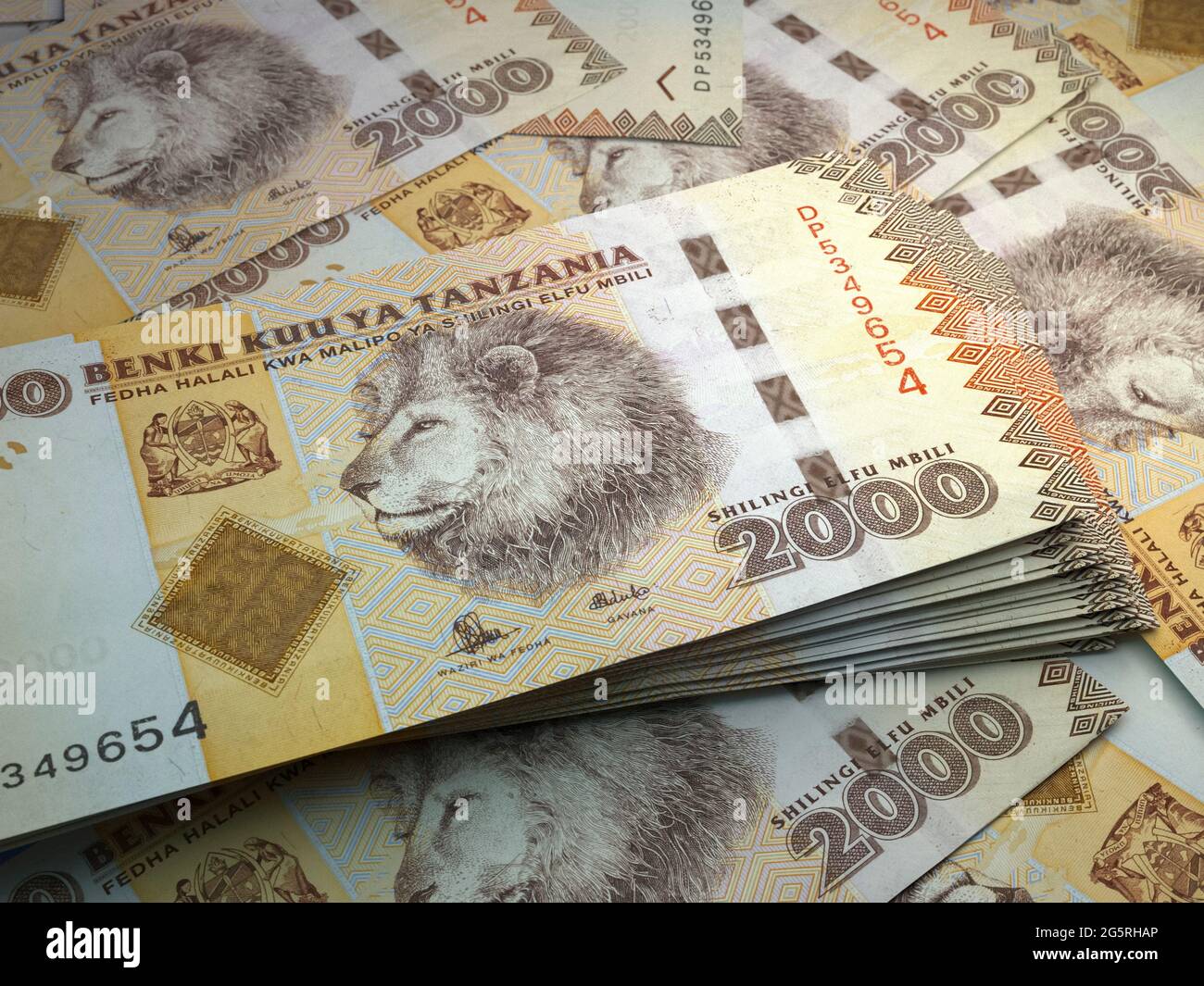 Money of Tanzania. Tanzania shilling bills. TZS banknotes. 2000 ...