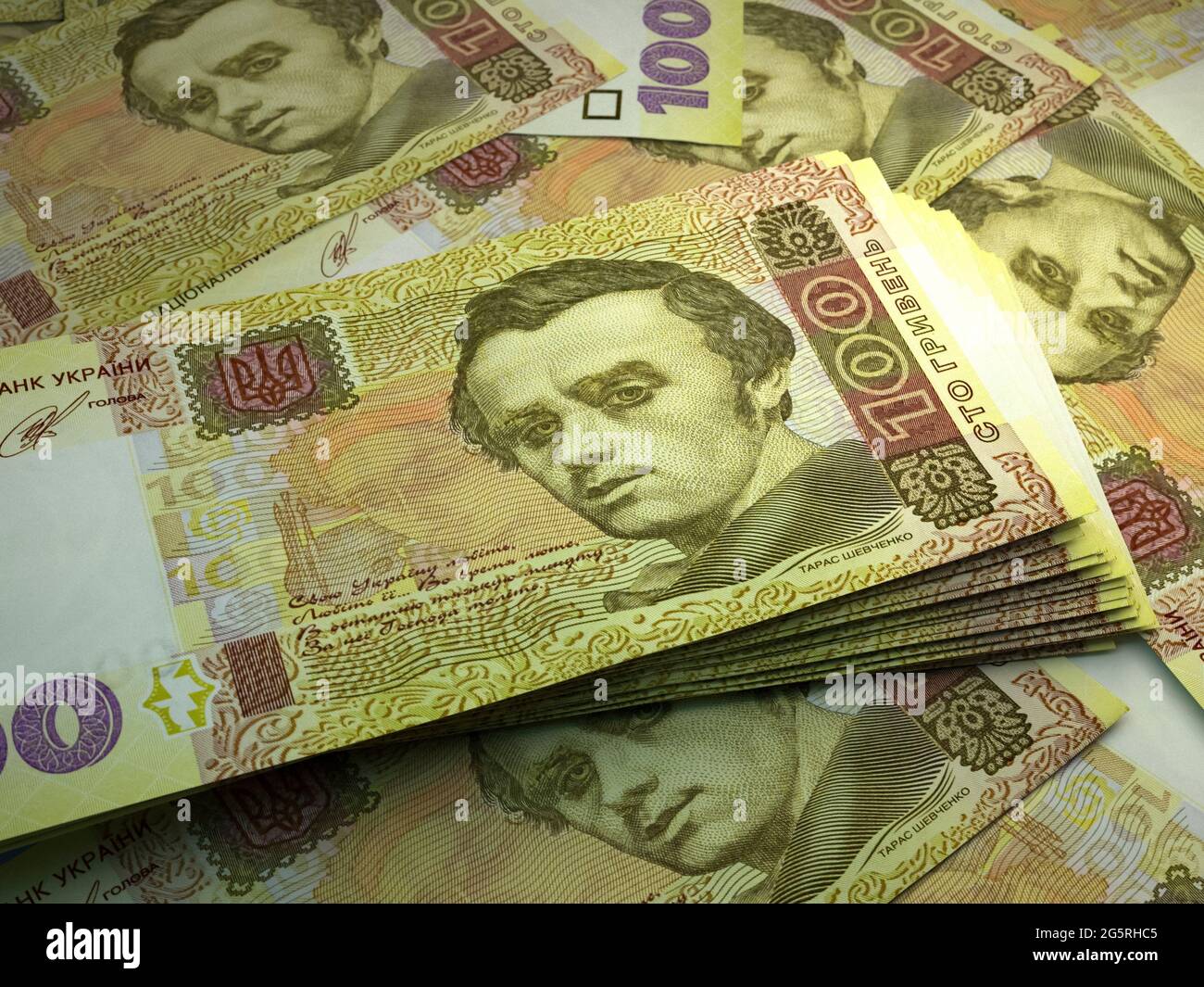 Money of Ukraine. Ukrainian hryvnia bills. UAH banknotes. 100 hryvni ...