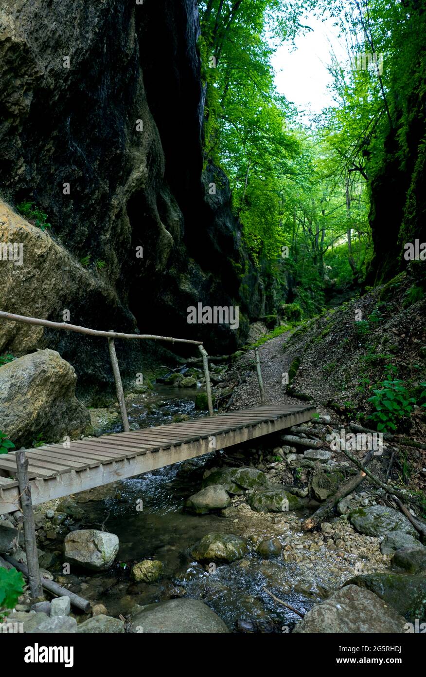 beautiful waterfall in the gorge Stock Photo - Alamy