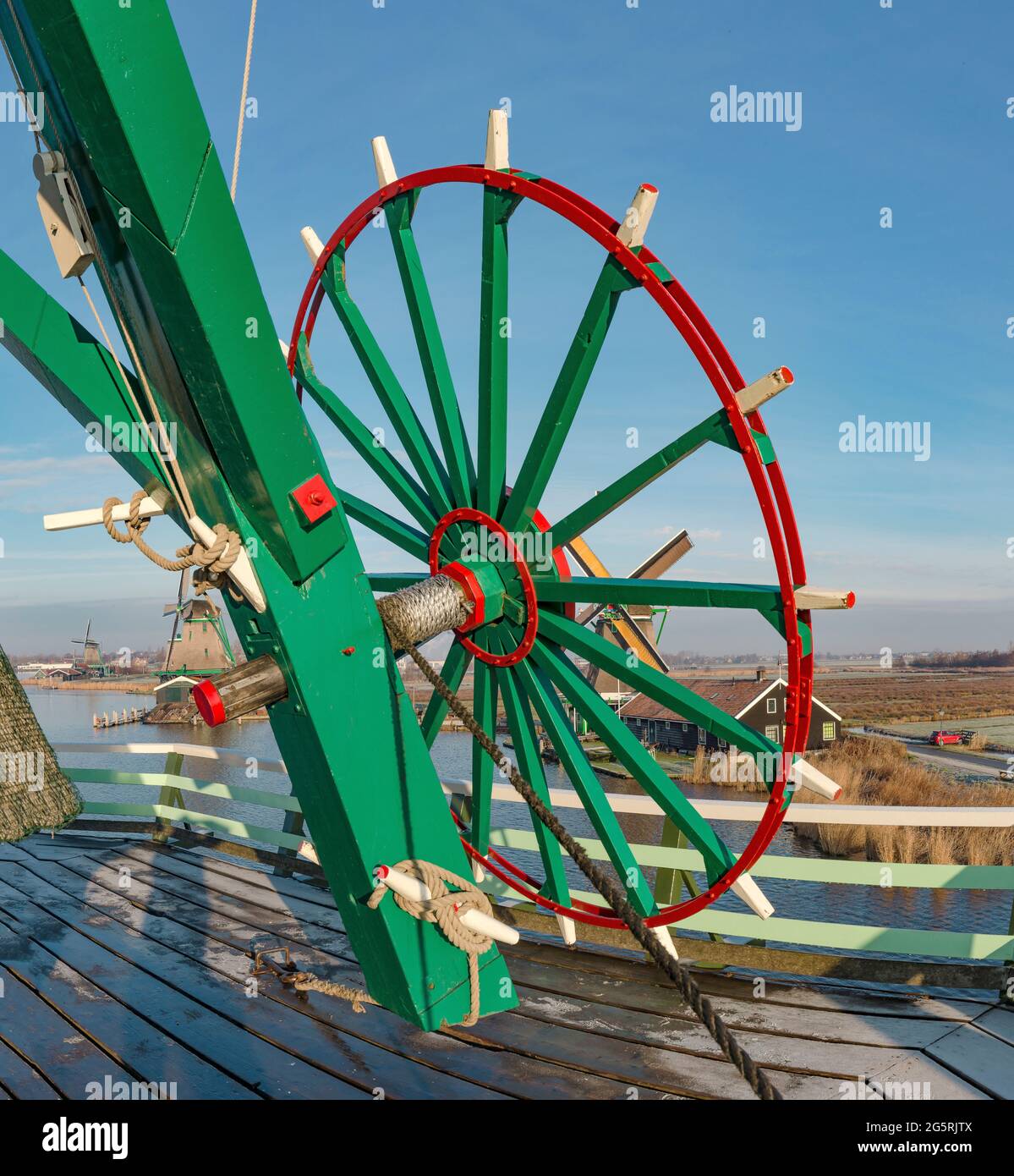 The winding-wheel of windmill De Kat Stock Photo - Alamy