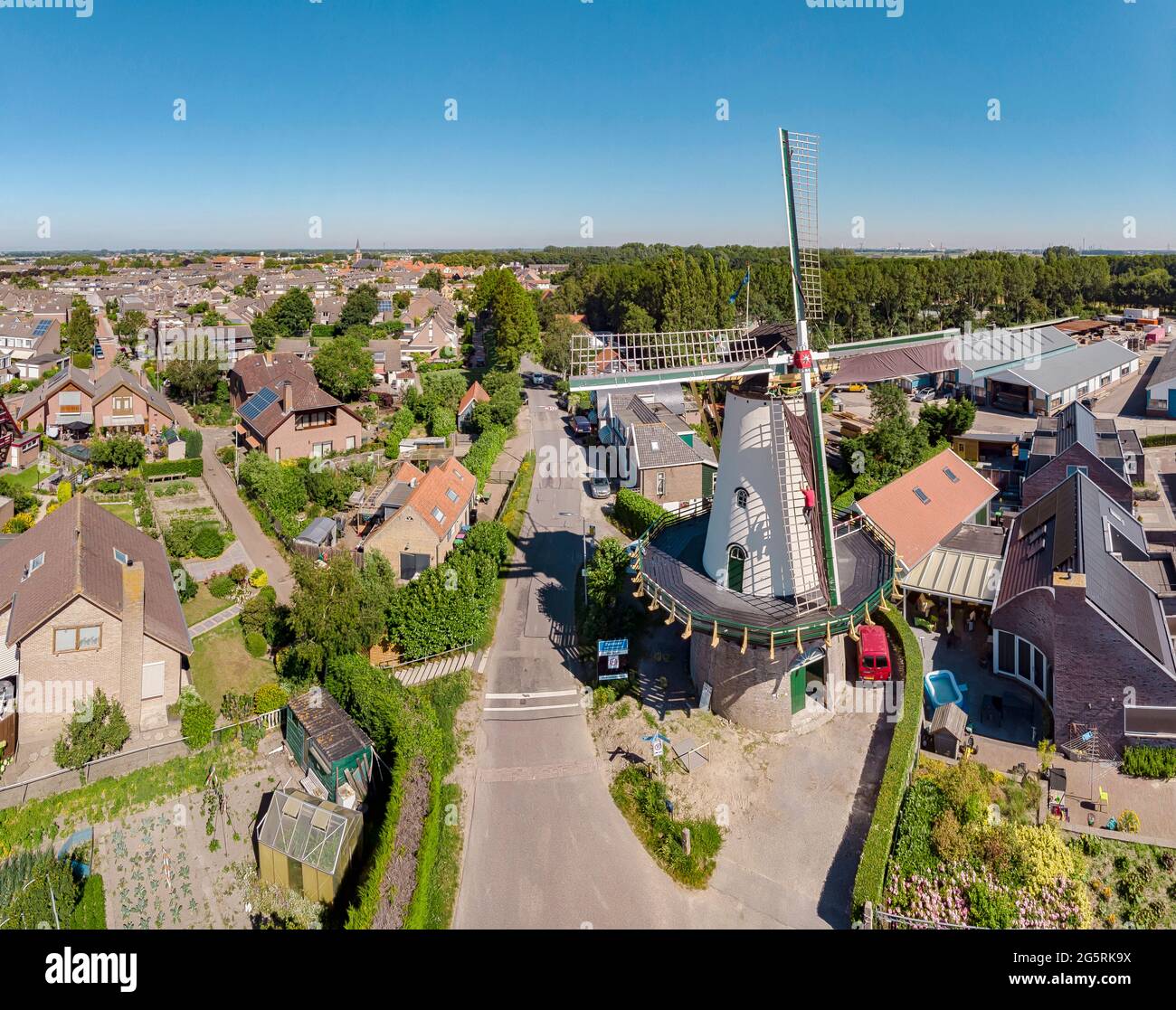 Wheat grinding windmill called De Arend Stock Photo - Alamy