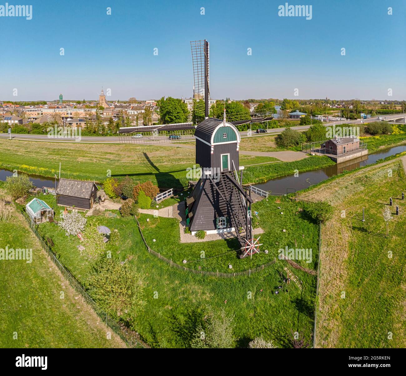Hollow post mill called Ter Leede Stock Photo - Alamy