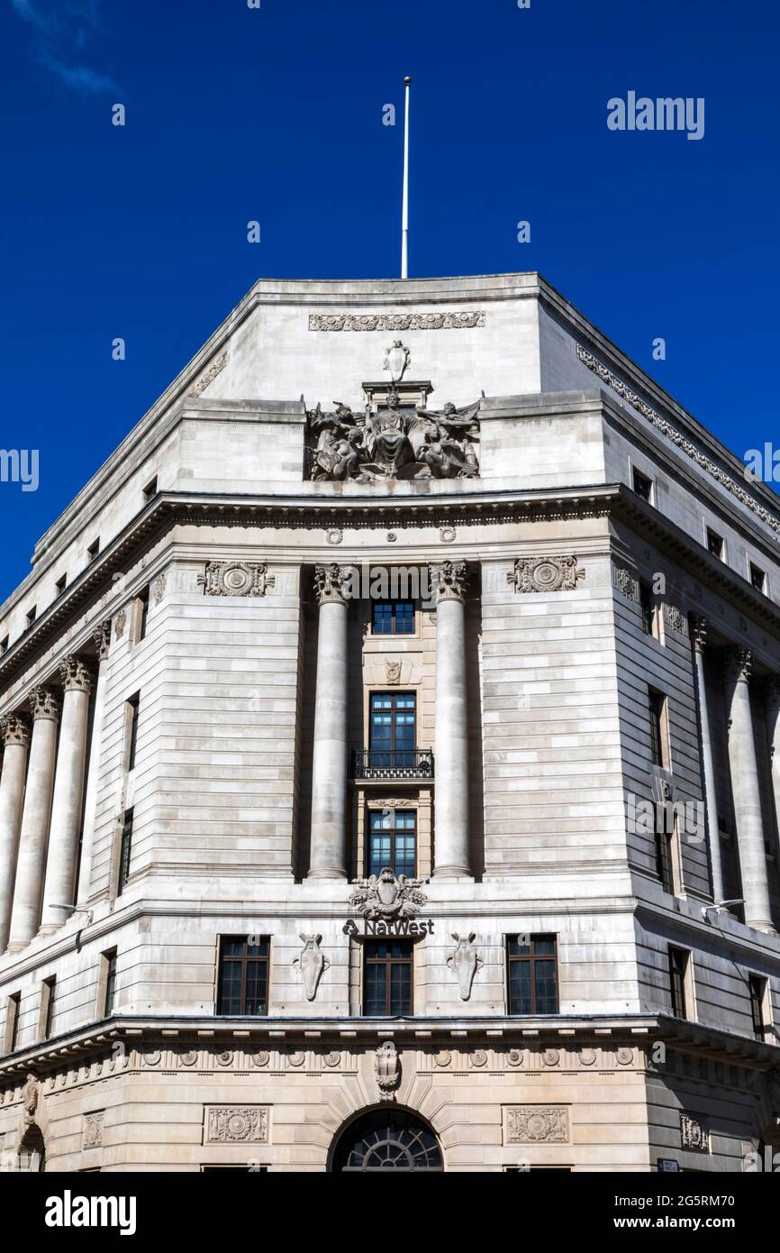 England, London, City of London, NatWest Bank Building on the Corner of ...
