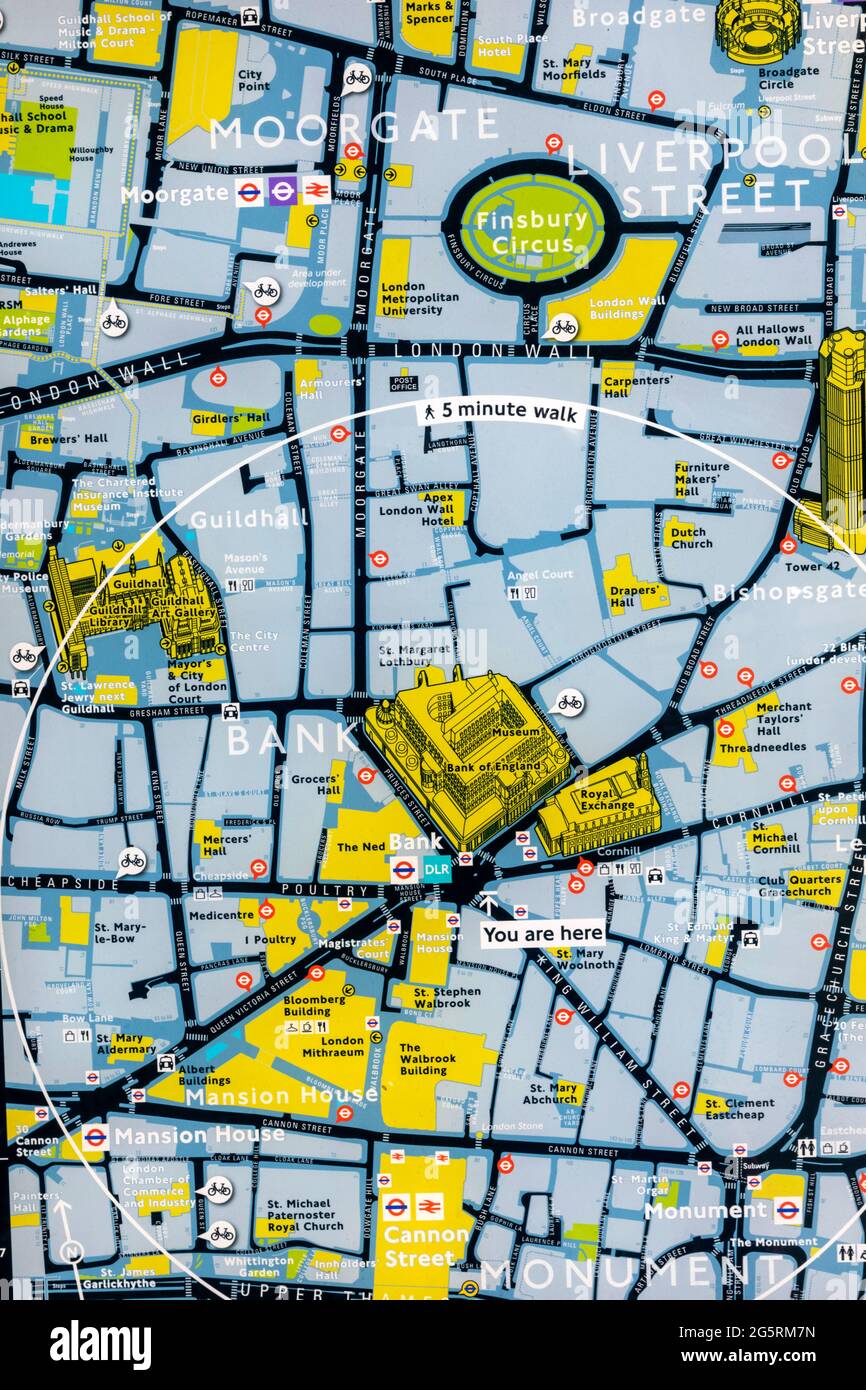 City of london street map hi-res stock photography and images - Alamy