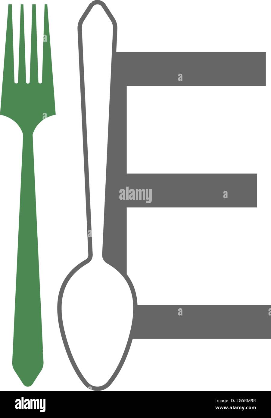 Letter E with fork and spoon logo icon design vector illustration Stock ...