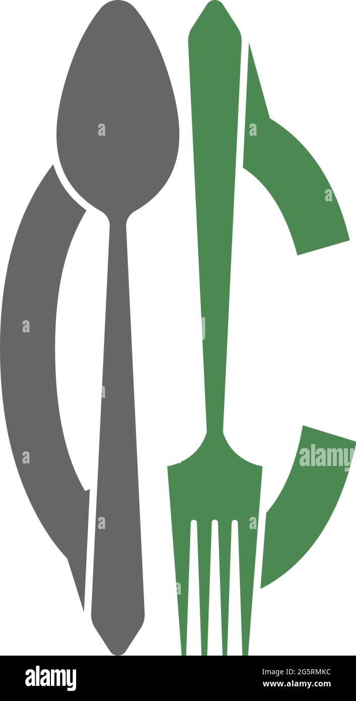 Letter C with fork and spoon logo icon design vector illustration Stock ...