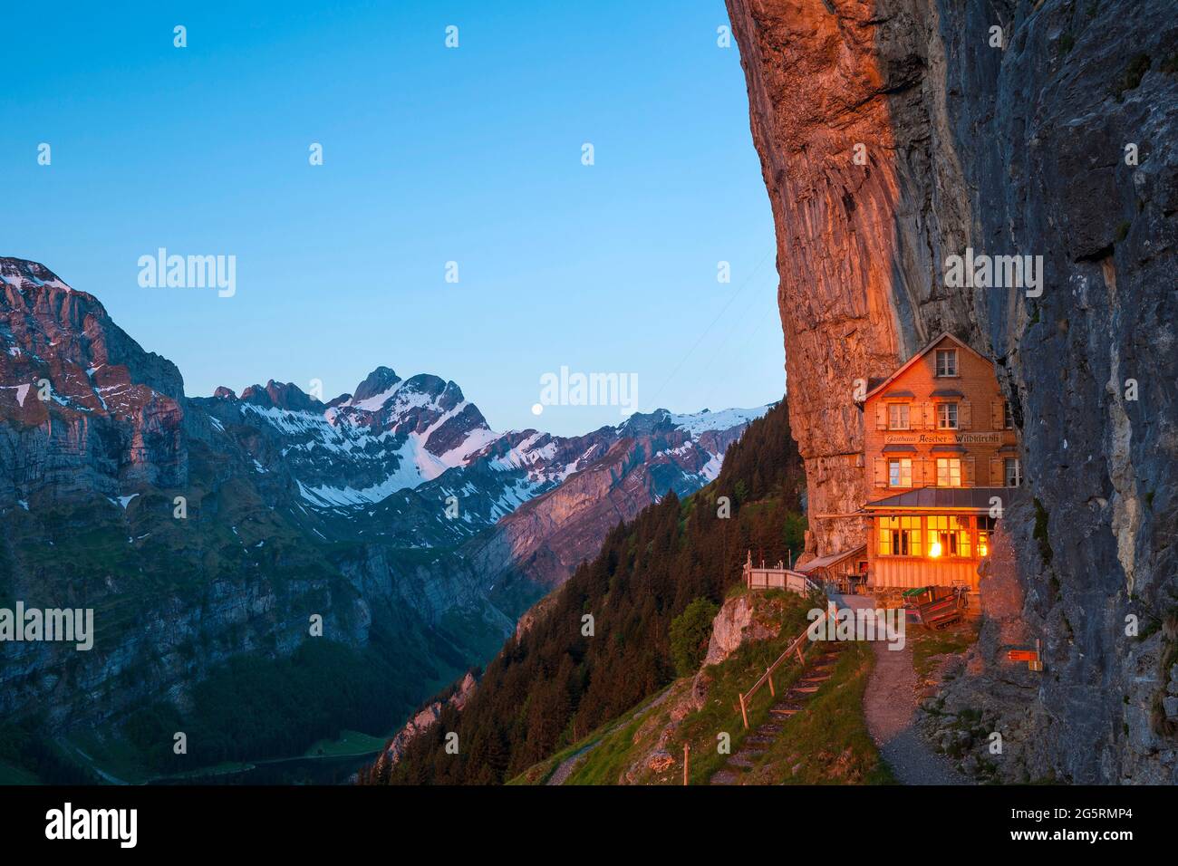 Aescher, Wildkirchli, Morgenrot, Altmann, Alpstein, Bergrestaurant ...