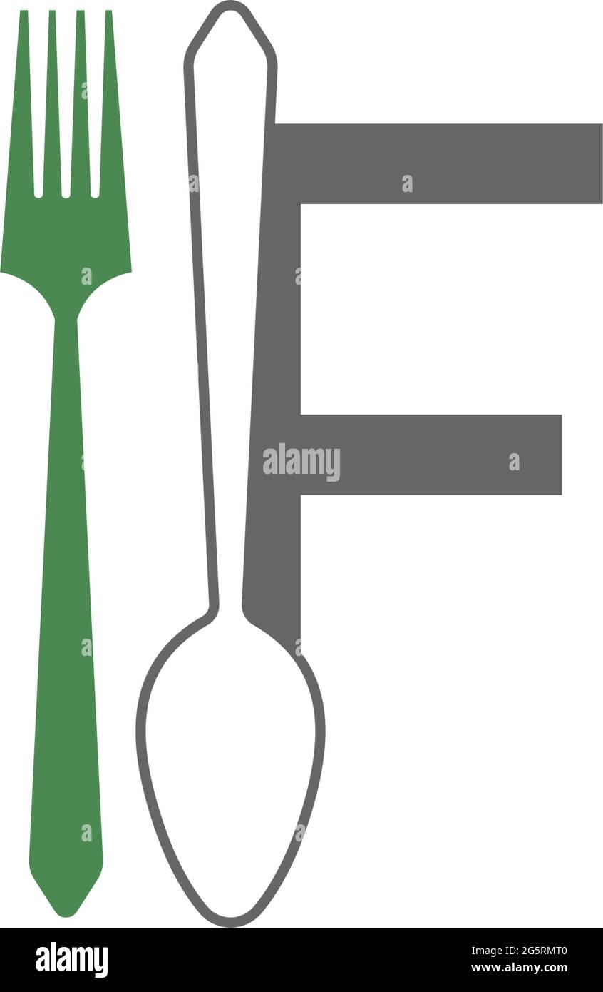 Letter F with fork and spoon logo icon design vector illustration Stock ...