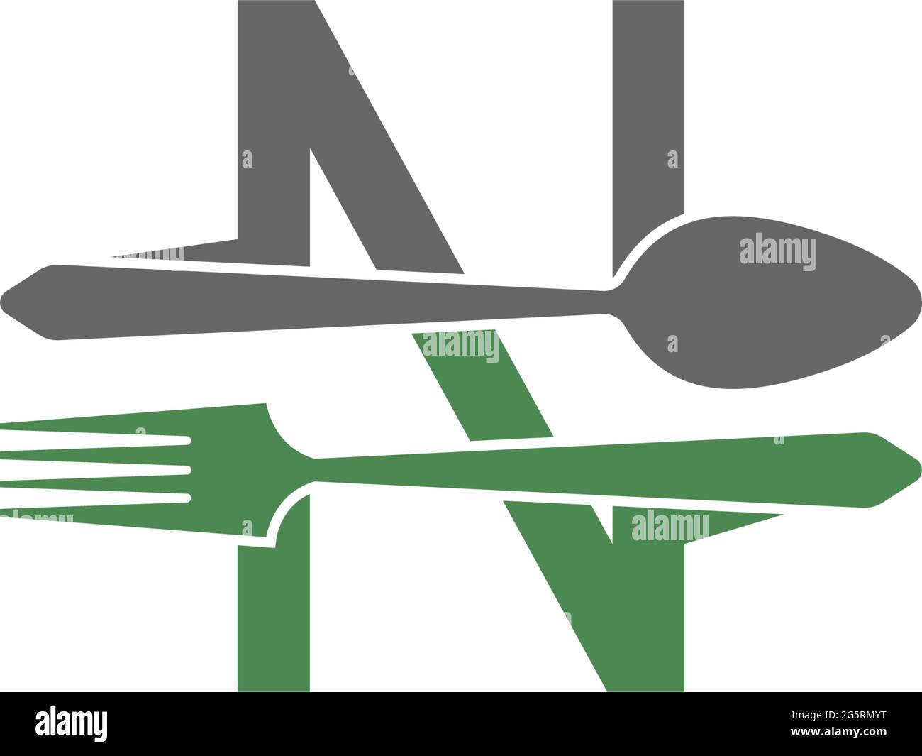 Letter N with fork and spoon logo icon design vector illustration Stock ...