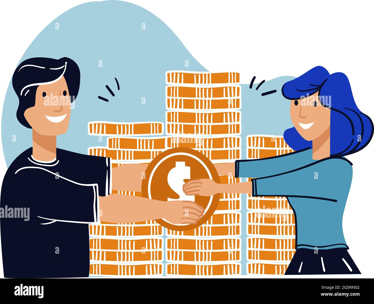 Very rich woman with man Stock Vector Images - Alamy