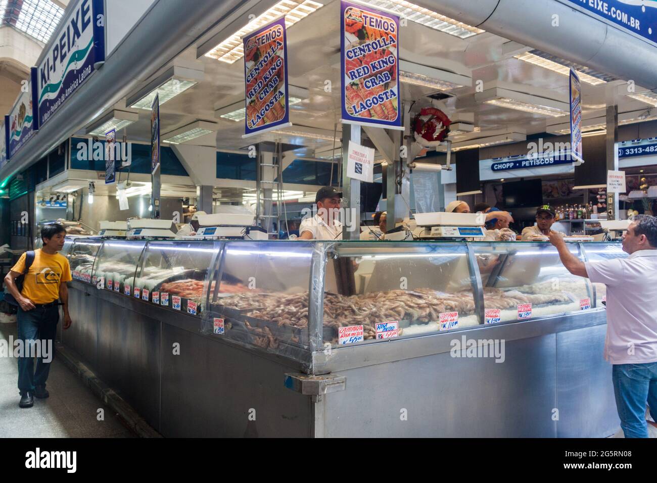 SAO PAULO, BRAZIL - FEBRUARY 3, 2015: View of Mercado Municipal market ...