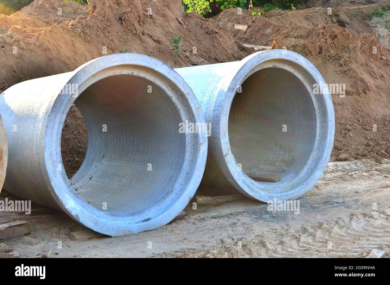 Laying or replacement of underground storm sewer pipes. Installation of ...