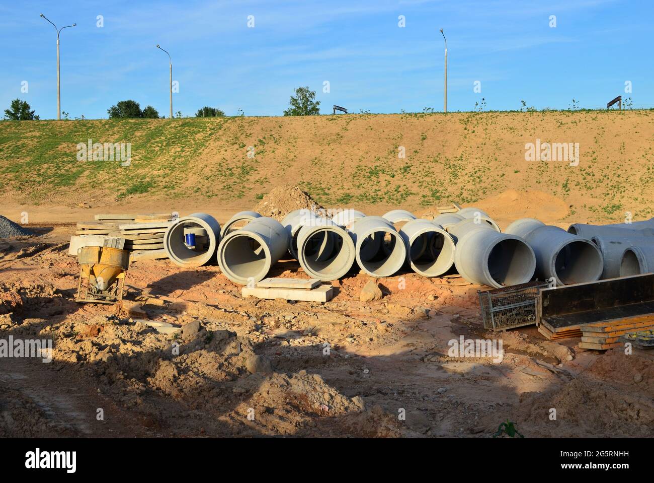 Laying or replacement of underground storm sewer pipes. Installation of ...