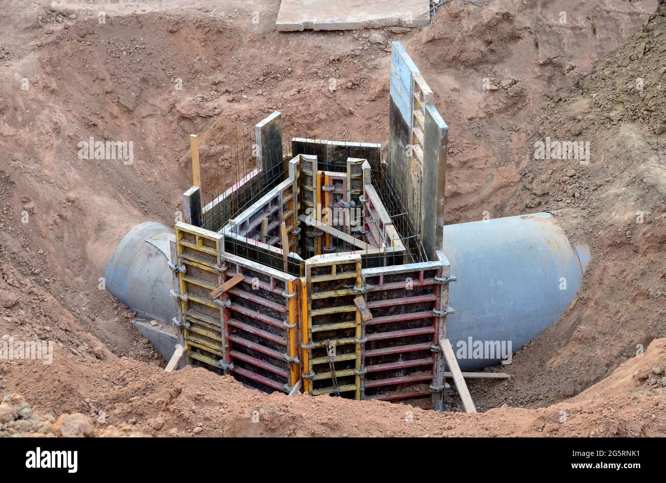 Laying or replacement of underground storm sewer pipes. Installation of ...