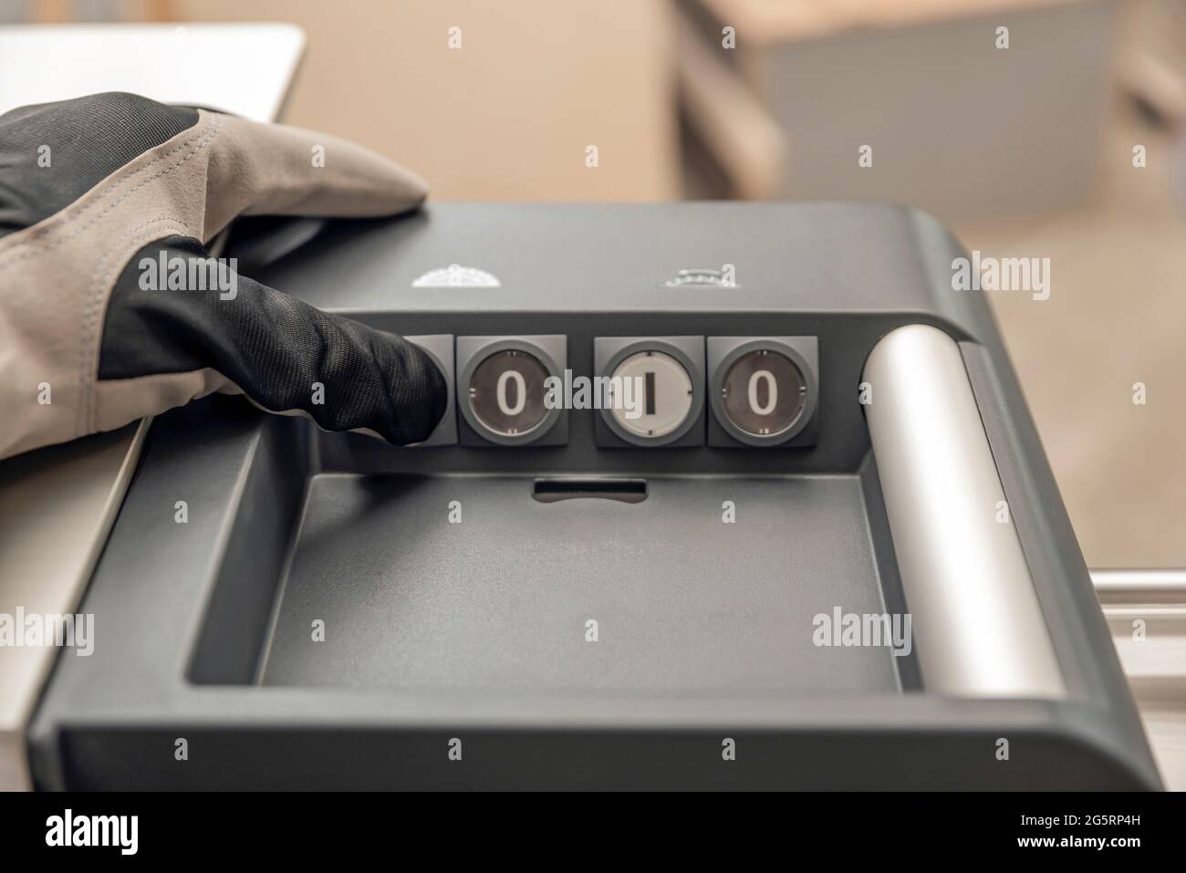 Worker presses switch start machine hi-res stock photography and images ...