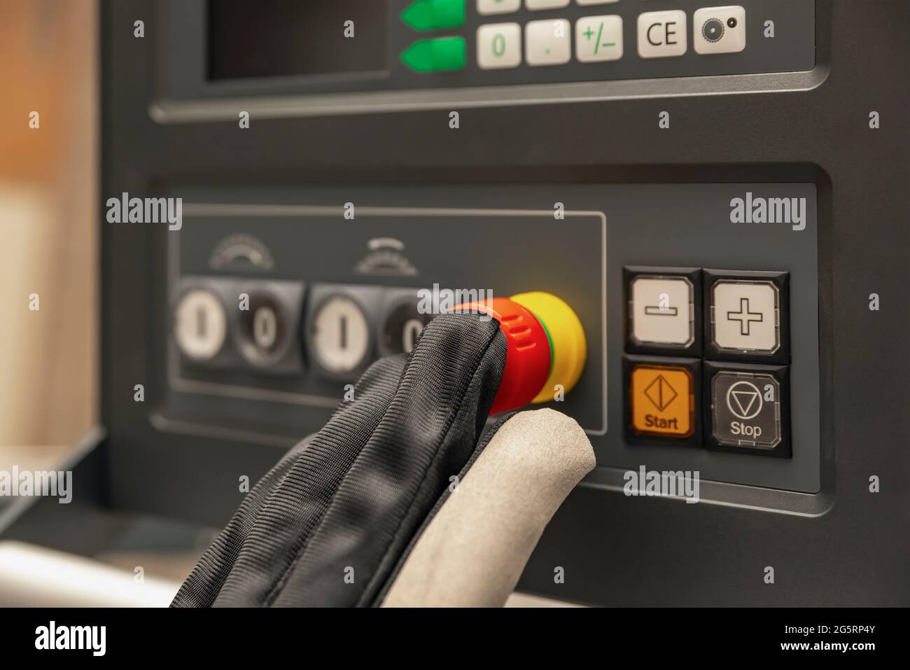 Machine emergency stop button hi-res stock photography and images - Alamy