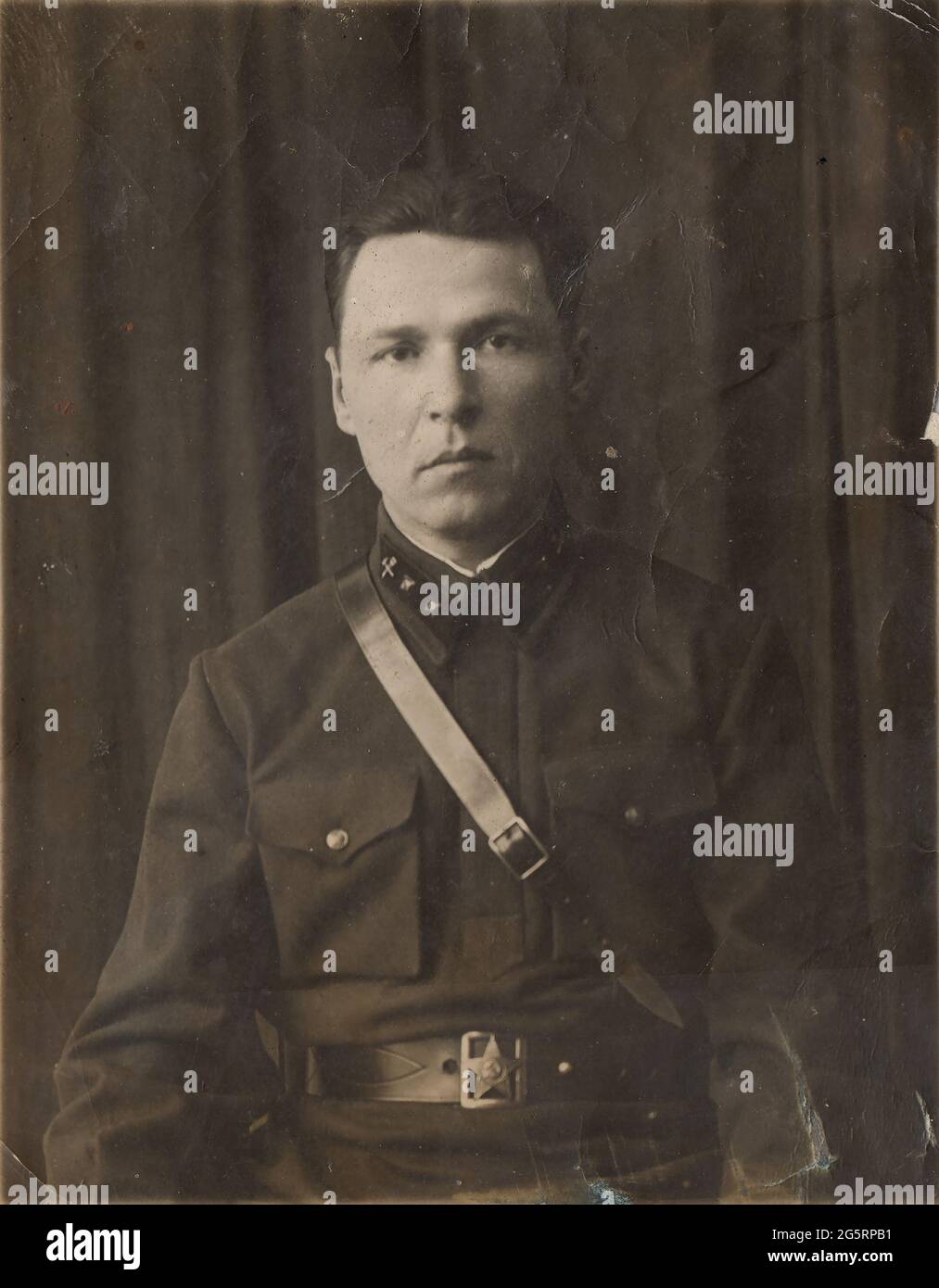 USSR - CIRCA 1941: Photo taken in the USSR, portrait of a lieutenant ...