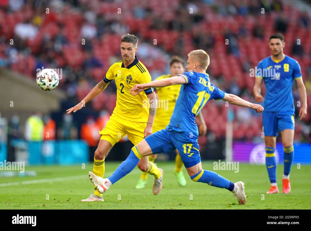 Swedens Mikael Lustig Left And Ukraines Oleksandr Zinchenko Battle