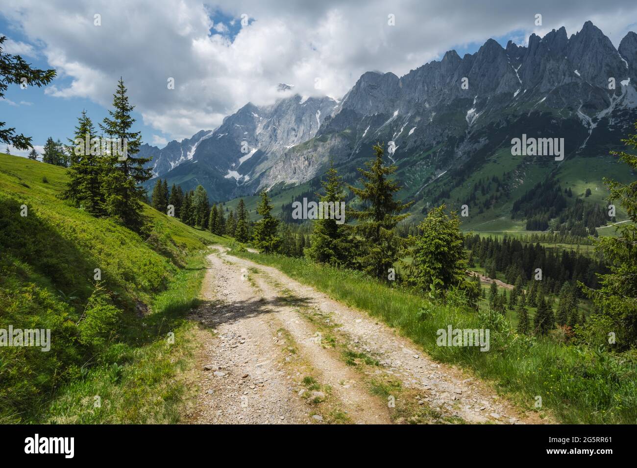 Hiking trail around Wilder Kaiser mountains, Tirol - Austria Stock ...