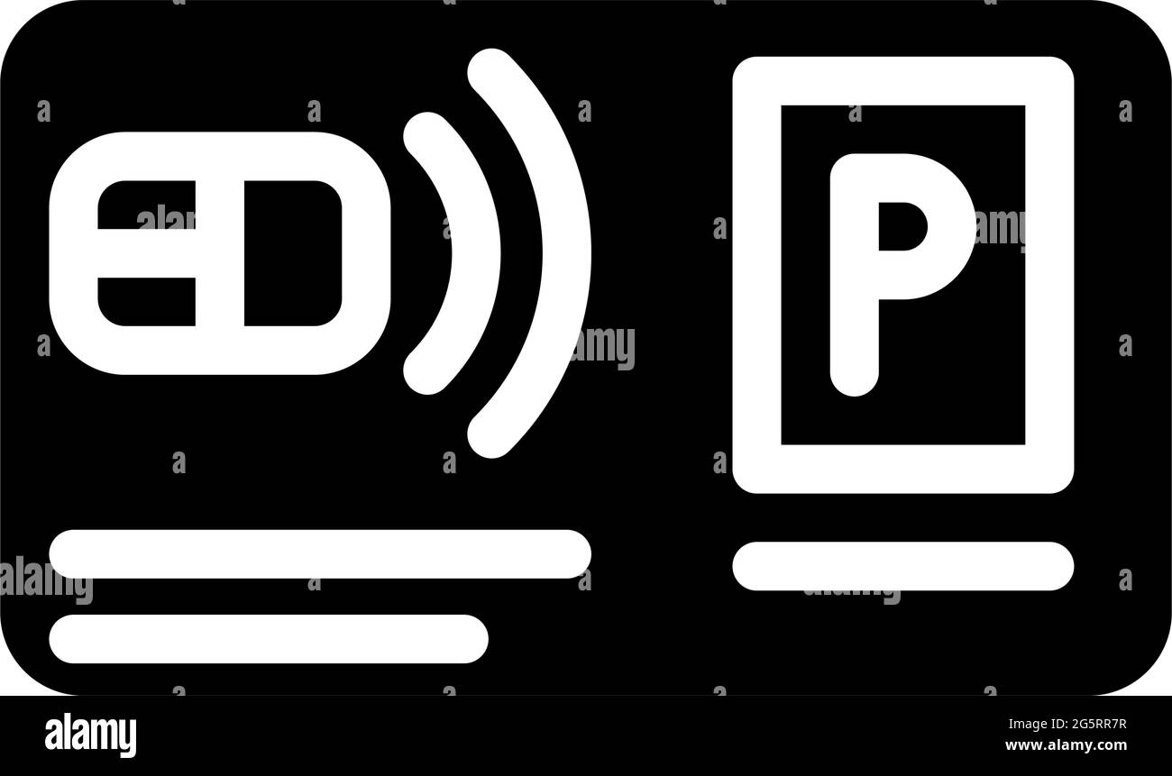 pass card parking glyph icon vector illustration Stock Vector Image ...