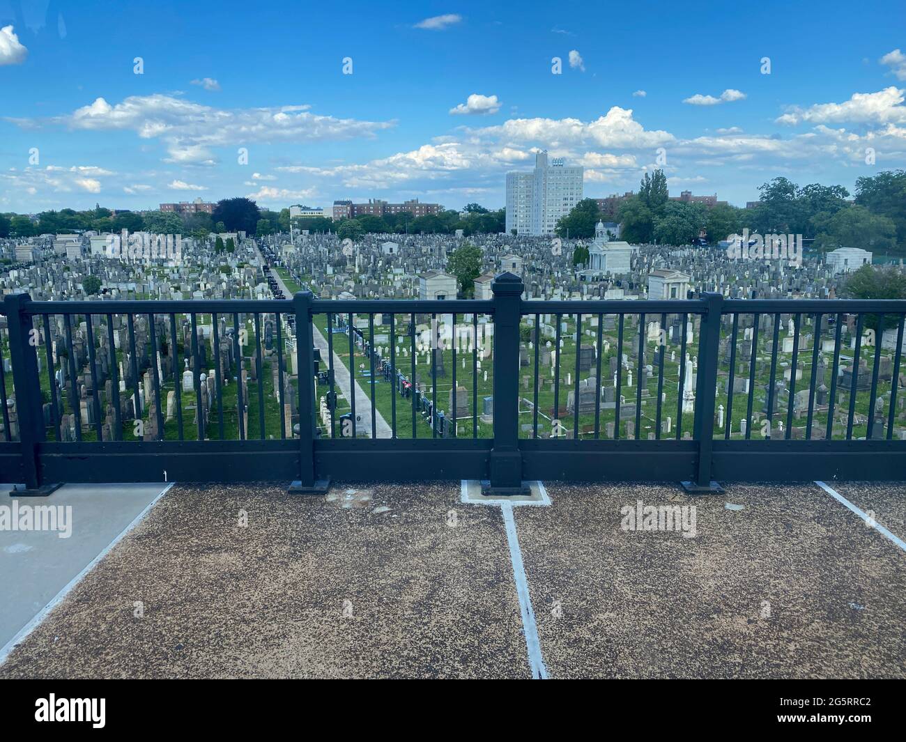 Washington Cemetery seen from the F train at Bay Parkway, Brooklyn, New ...