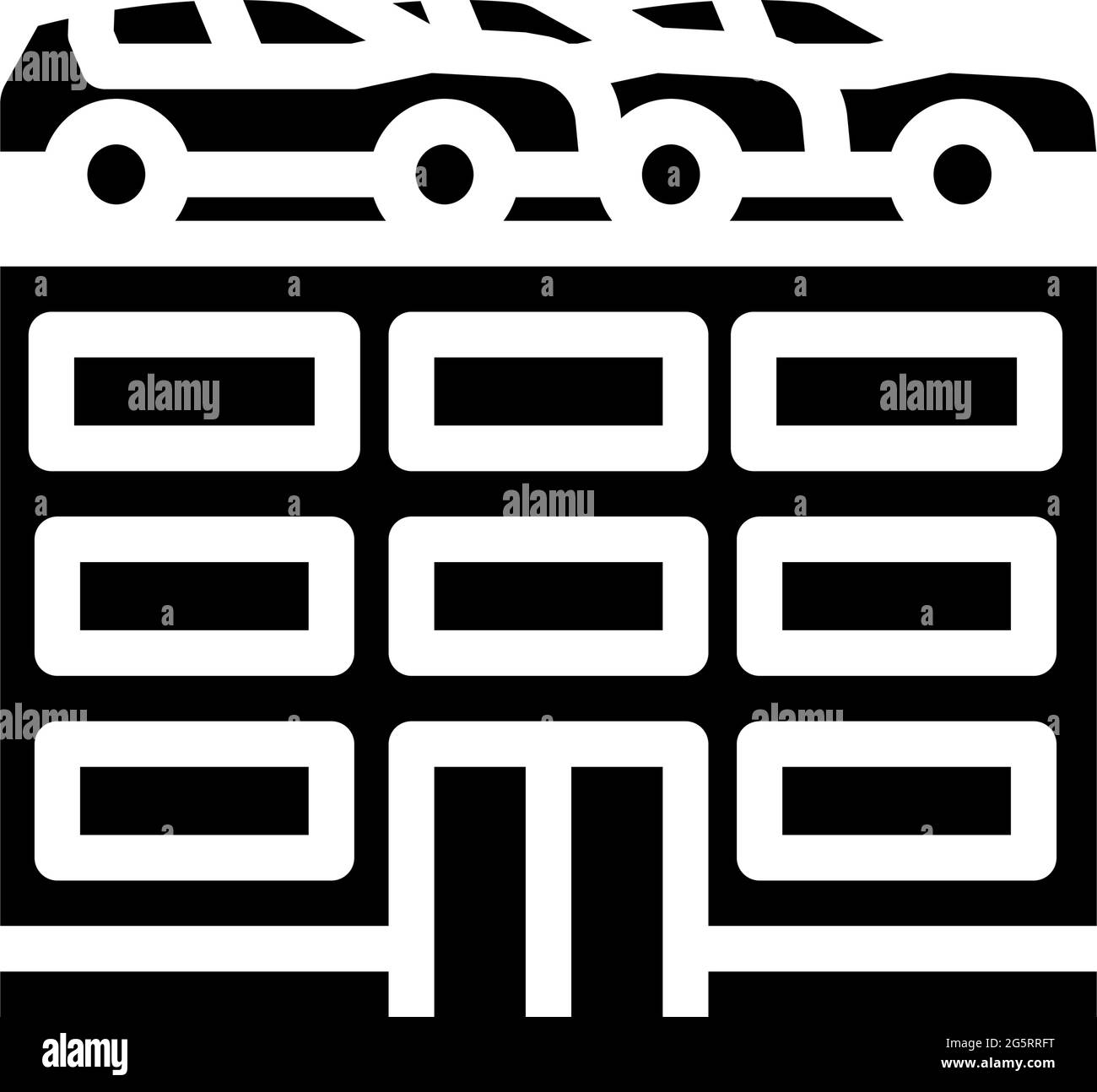 building car parking glyph icon vector illustration Stock Vector Image ...