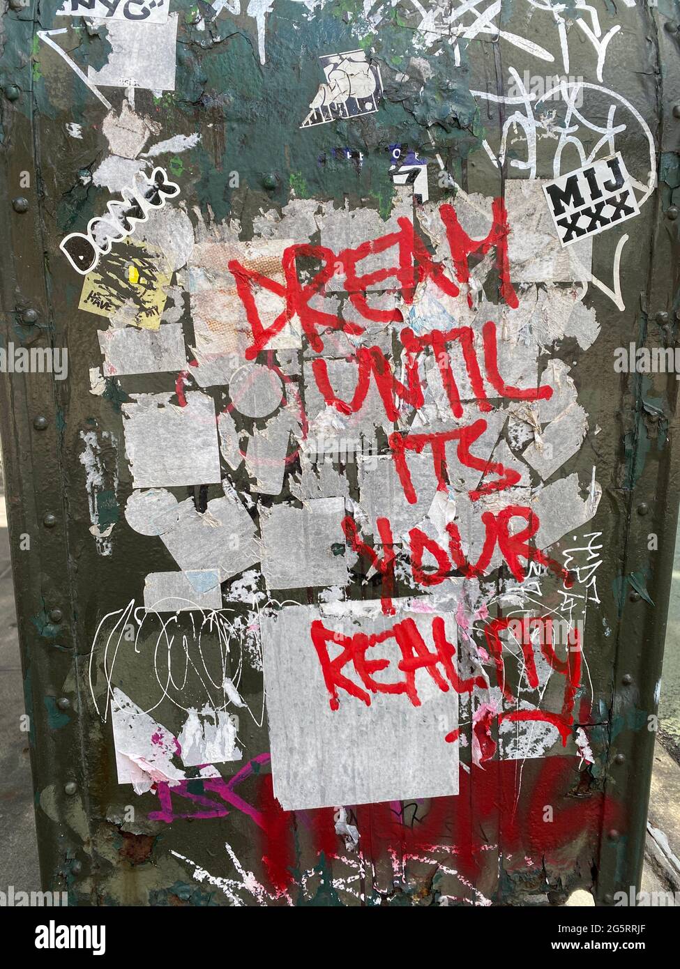Mail boxes around NYC are often places to post personal statements to ...