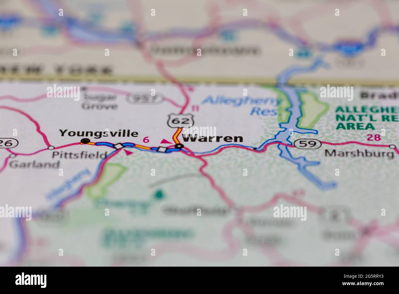 Warren Pennsylvania USA shown on a Geography map or Road map Stock ...