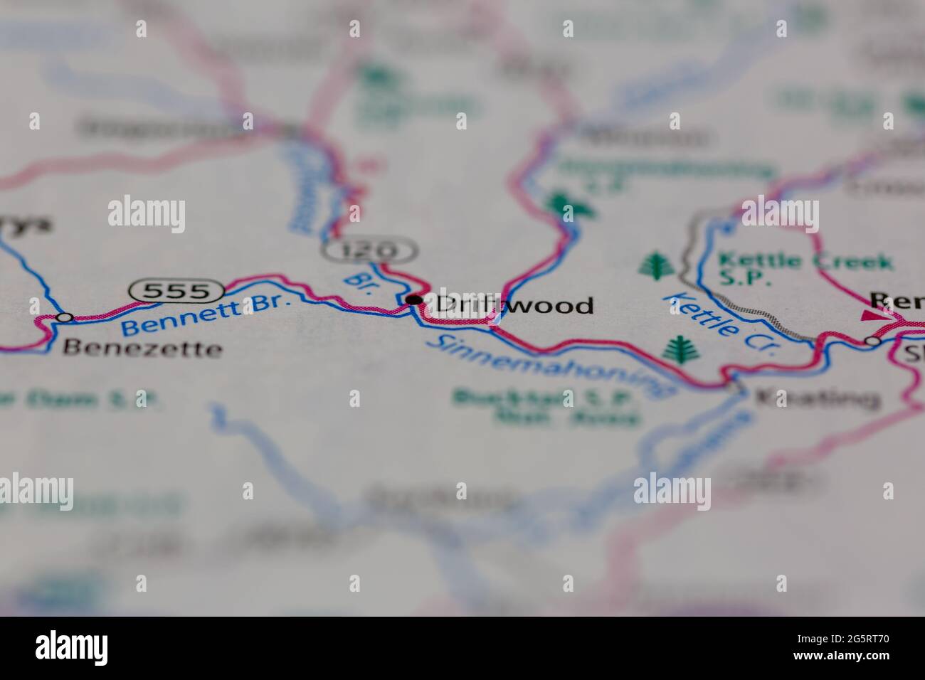 Driftwood Pennsylvania USA shown on a Geography map or Road map Stock ...