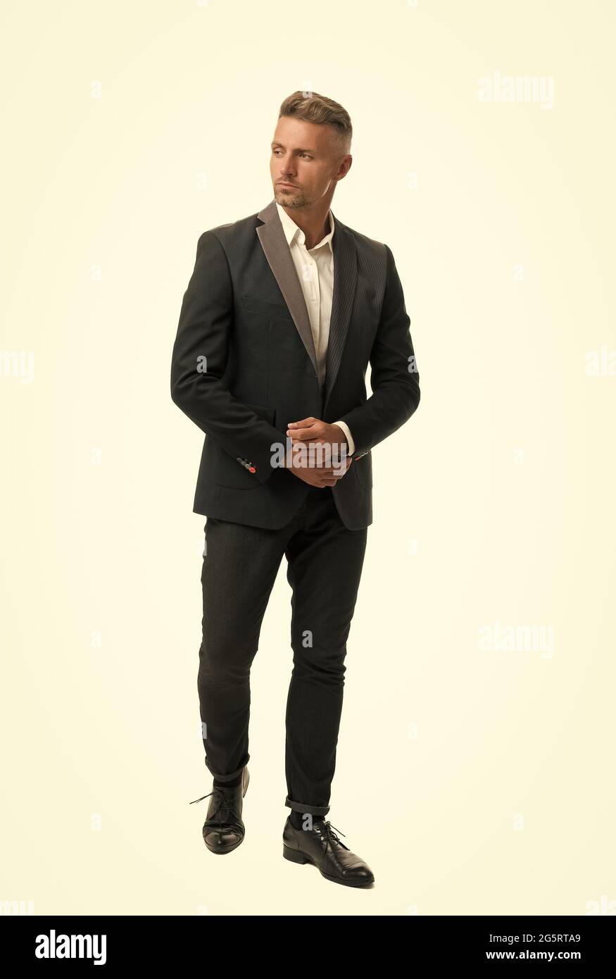 For formal occasions. Professional man wear business suit. Wearing ...