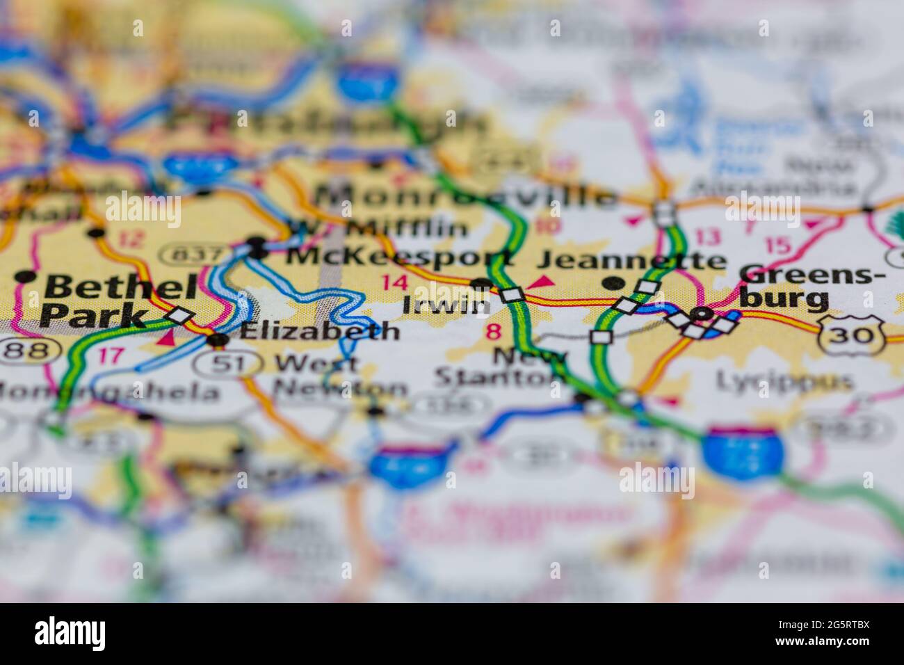 Map of irwin pennsylvania hi-res stock photography and images - Alamy