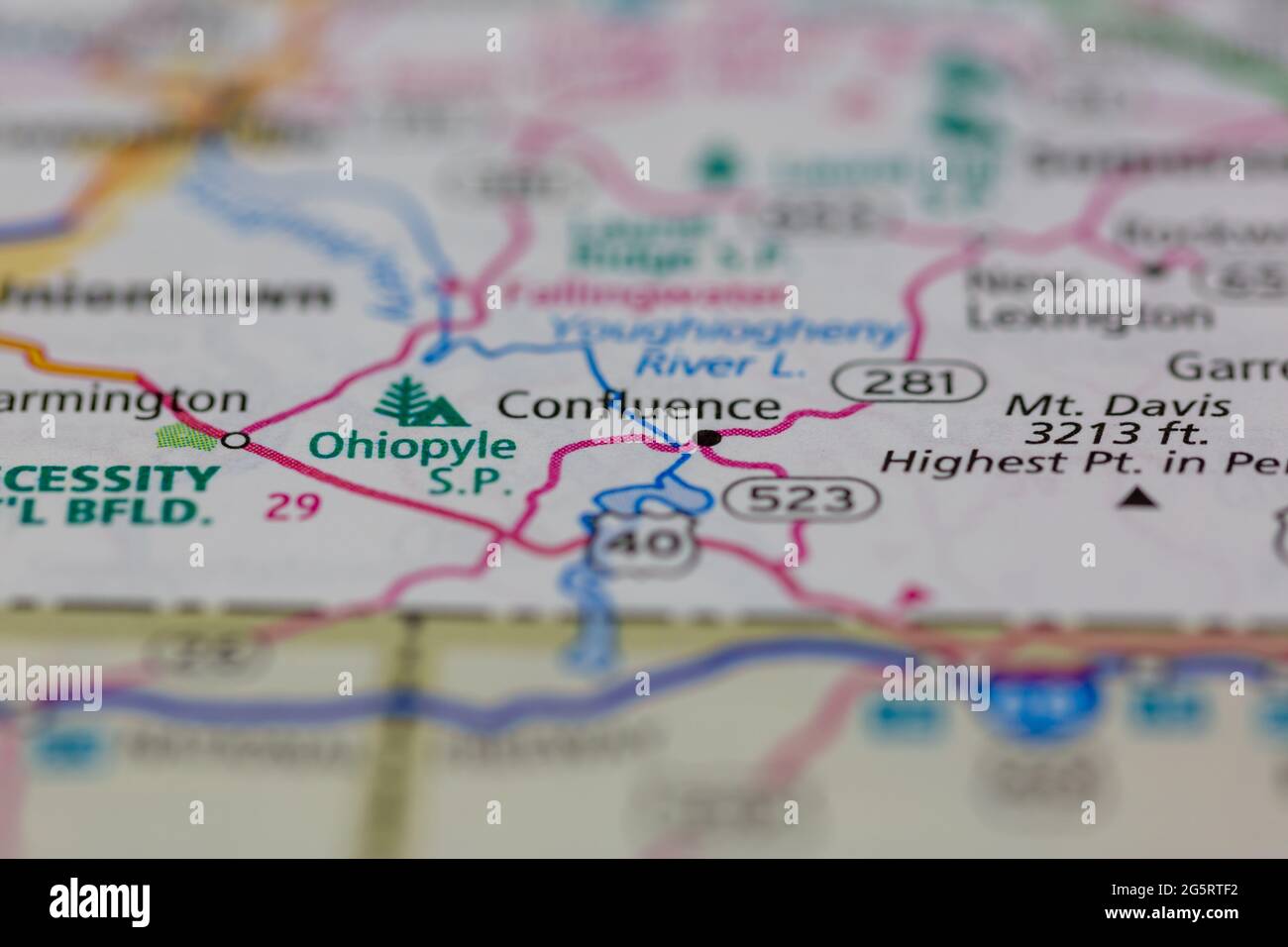 Confluence pennsylvania map hi-res stock photography and images - Alamy