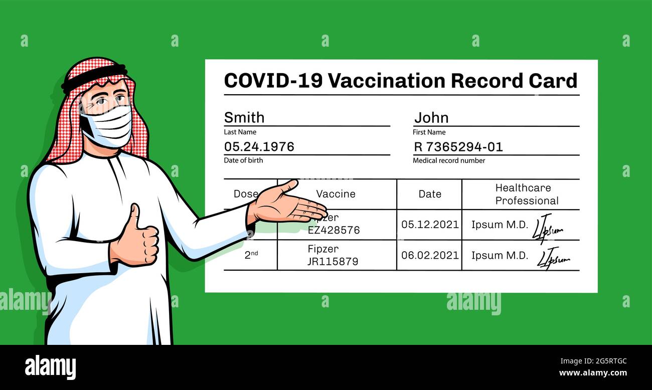 Vaccination record card vaccine Stock Vector Images - Alamy