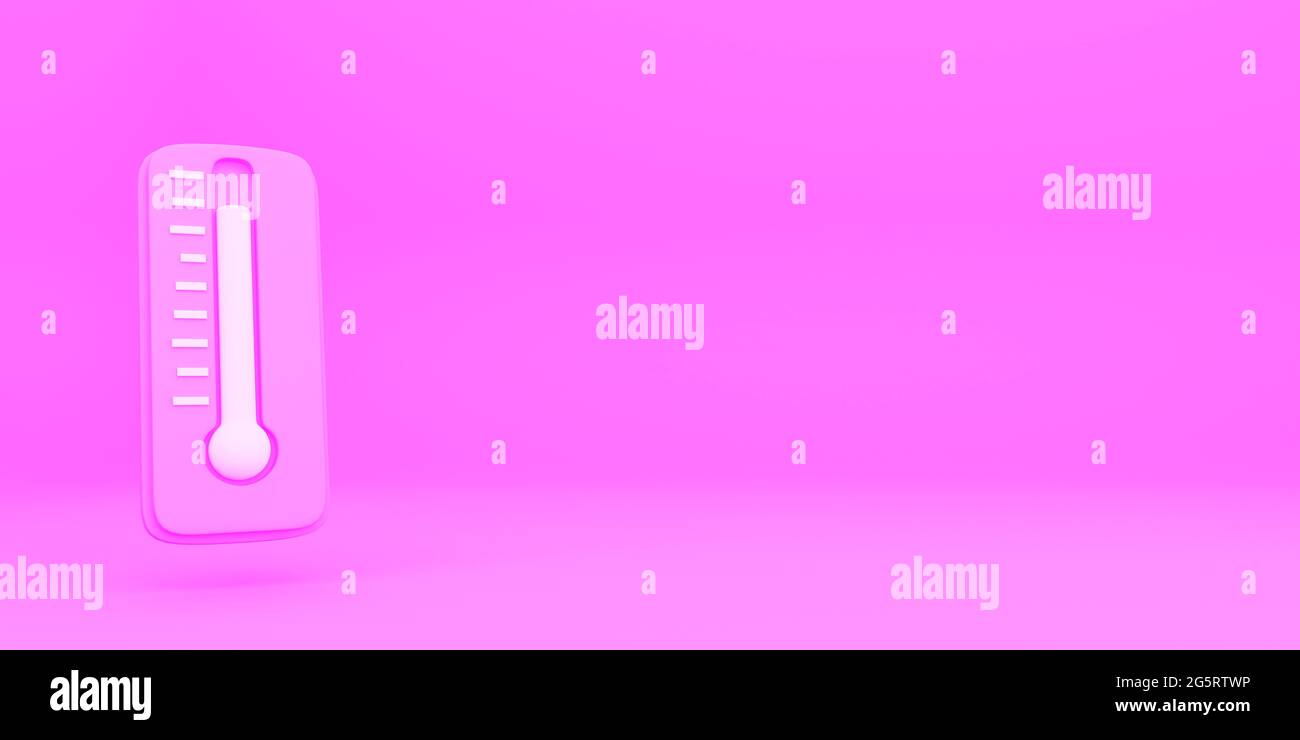 Thermometer with red temperature rise on white background 3D rendering ...