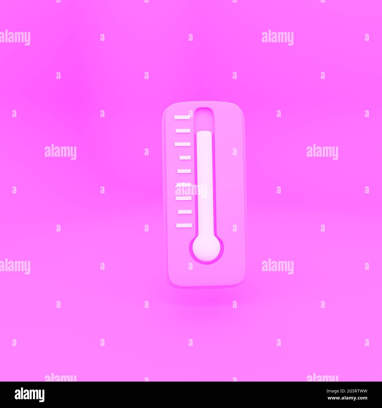 Thermometer with red temperature rise on white background 3D rendering ...