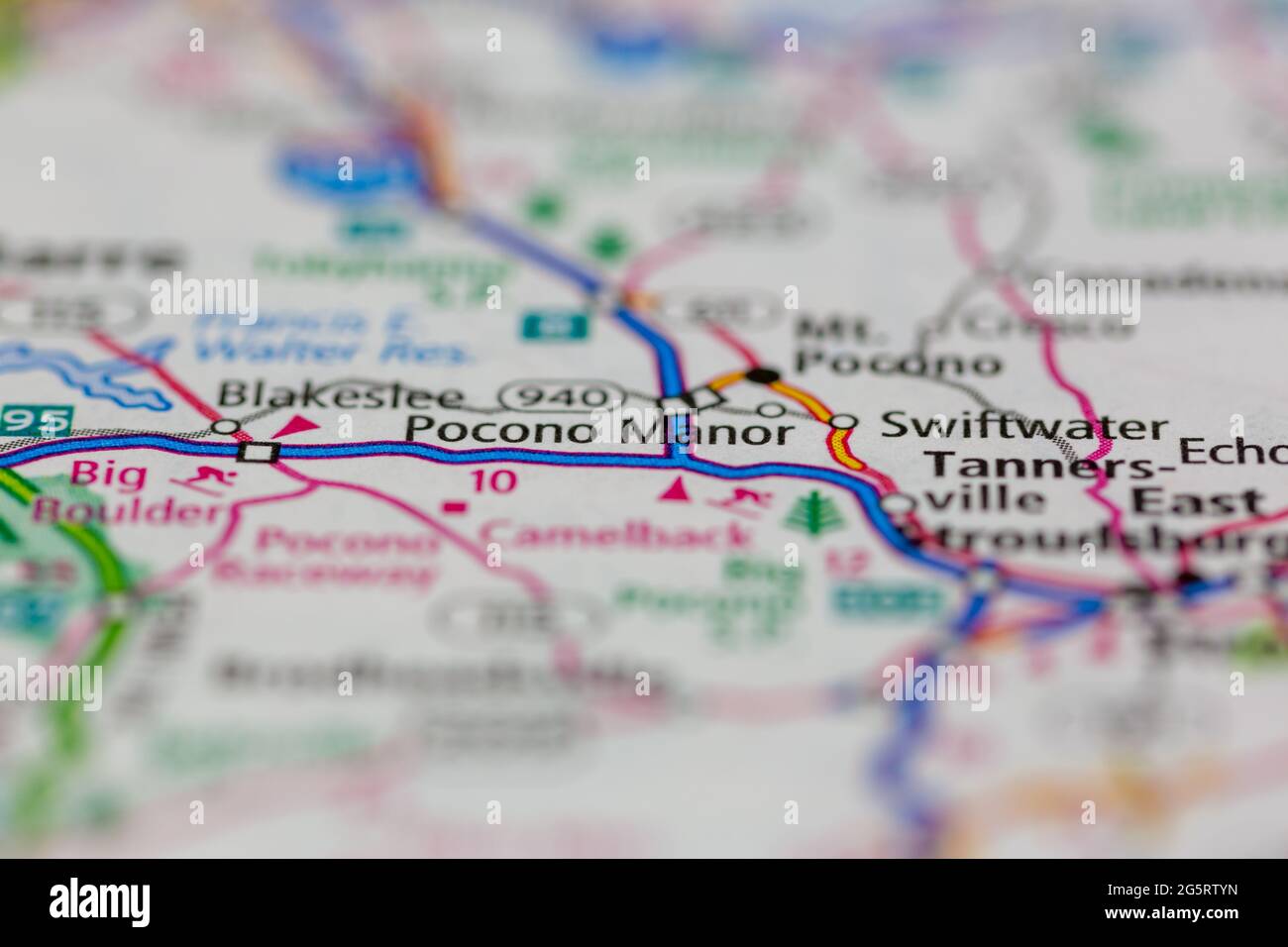 Pocono Manor Pennsylvania USA shown on a Geography map or Road map ...
