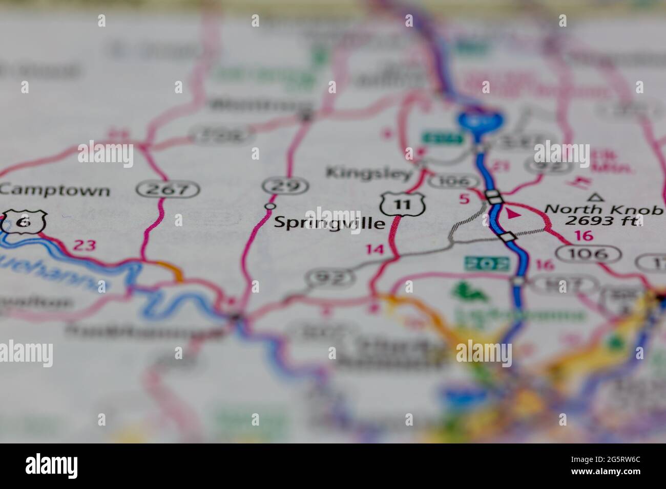 Springville Pennsylvania USA shown on a Geography map or Road map Stock ...