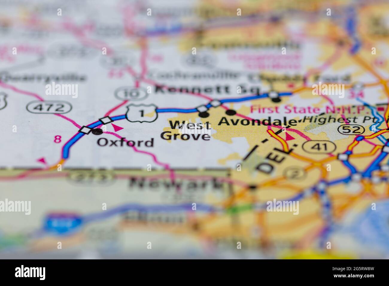 West grove on a map hi-res stock photography and images - Alamy