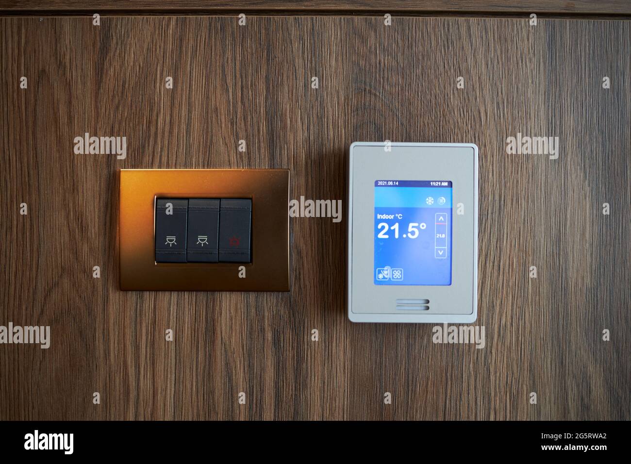 Screen of a modern air conditioner panel Stock Photo - Alamy