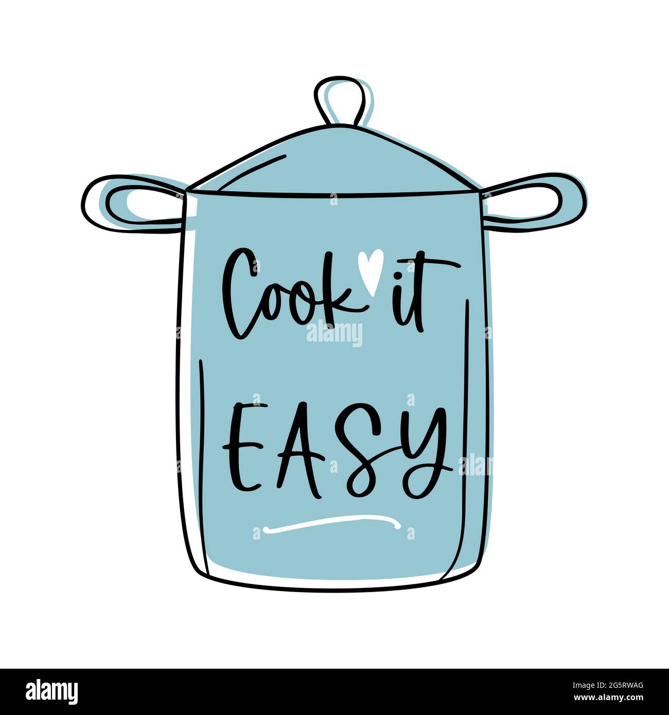 Cook it easy quote, pot vector illustration Stock Vector Image & Art ...