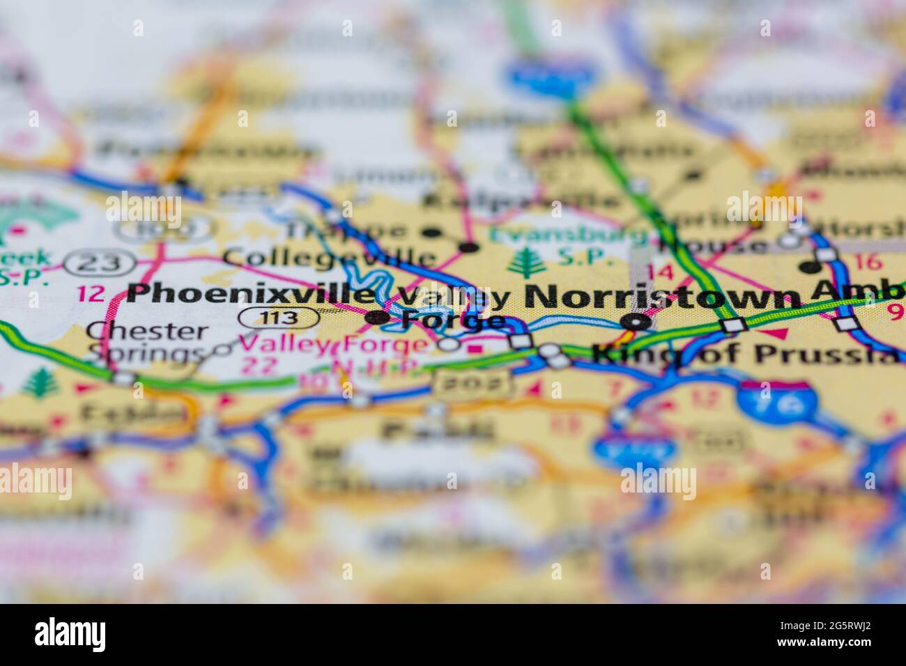 Valley forge on a map hi-res stock photography and images - Alamy