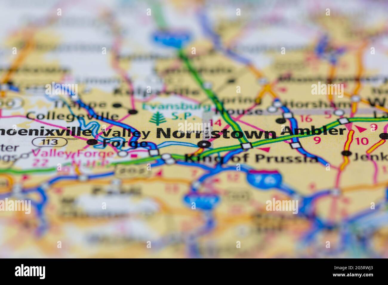 Norristown on a map hi-res stock photography and images - Alamy